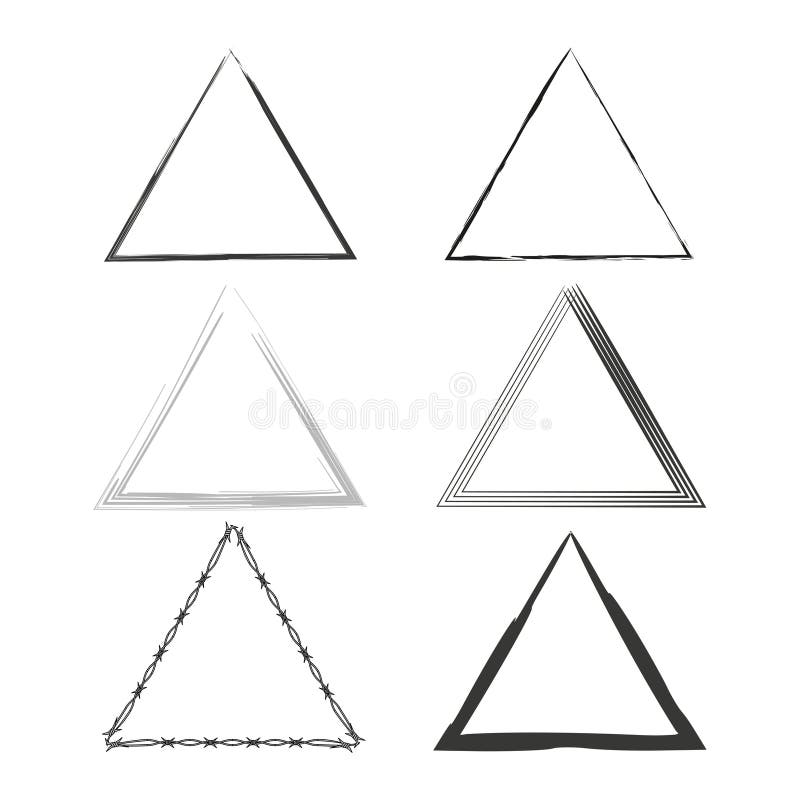 Brush Paint Ink Triangle Shaped Elements. Vector Illustration. EPS 10 ...