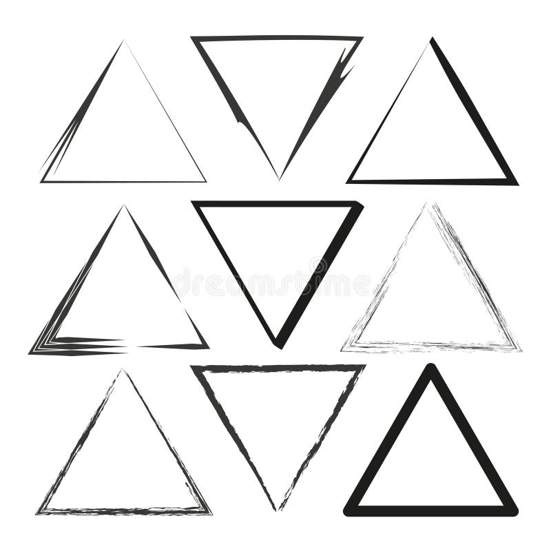 Brush Paint Ink Triangle Shaped Elements. Vector Illustration. EPS 10 ...