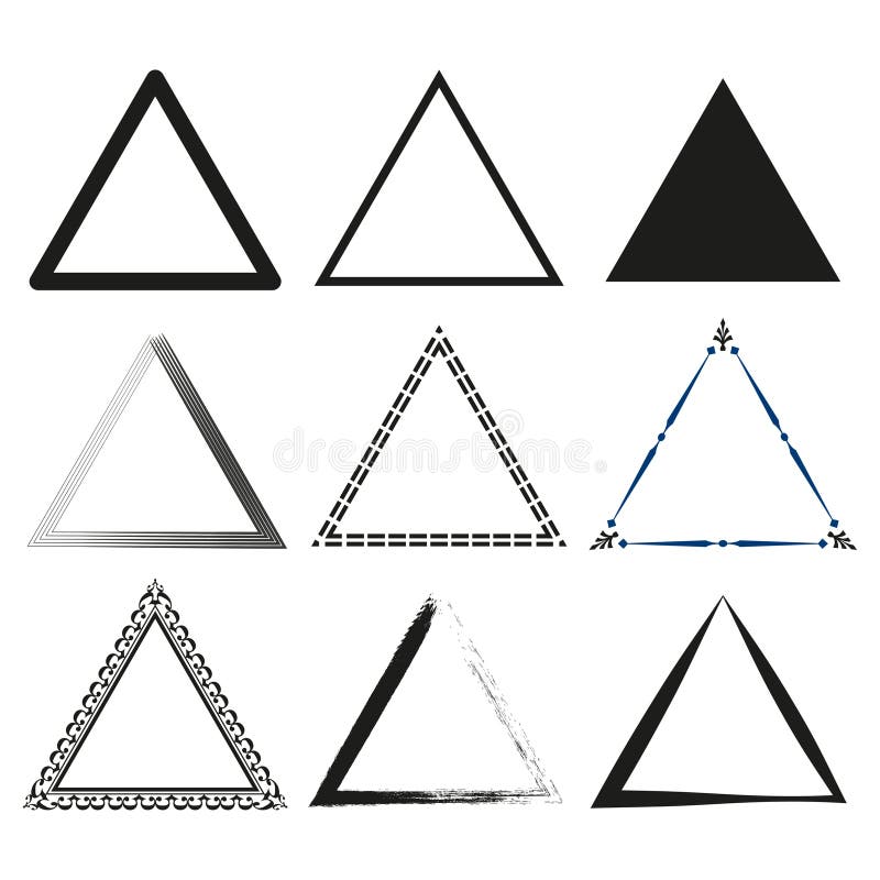 Brush Paint Ink Triangle Shaped Elements. Vector Illustration. EPS 10 ...