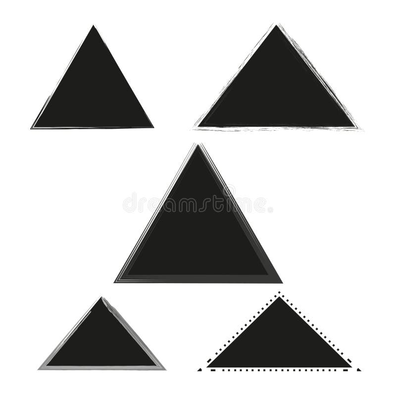 Brush Paint Ink Triangle Shaped Elements. Vector Illustration. EPS 10 ...