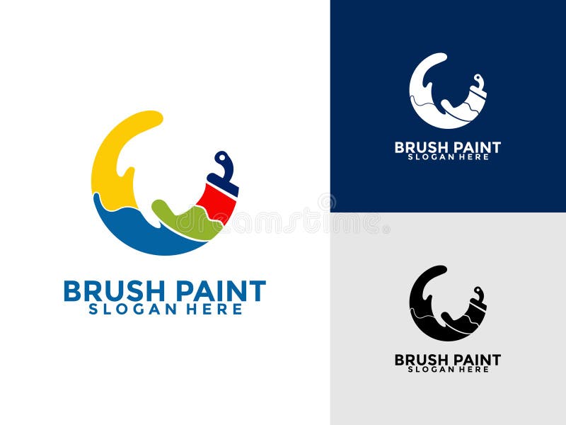 Brush and Paint Modern Design Logo Vector Stock Vector - Illustration ...