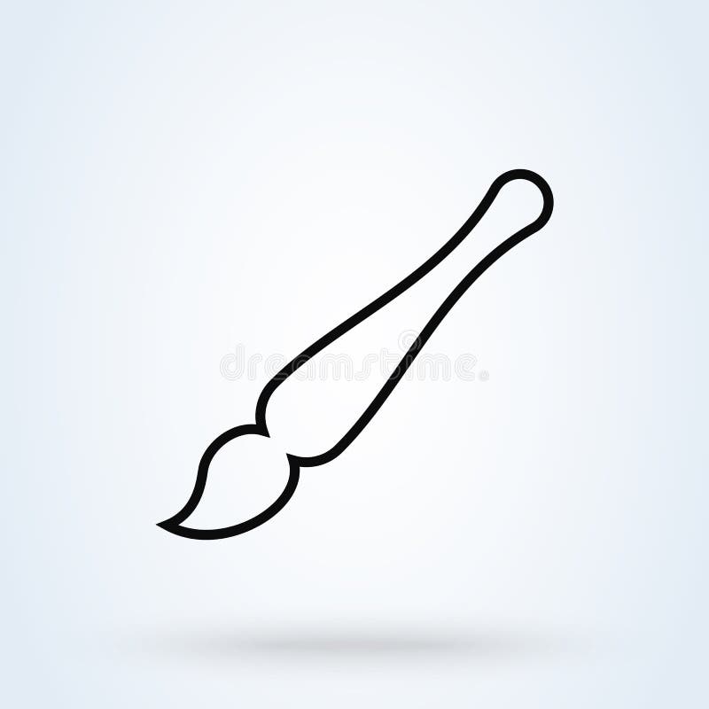 Brush Paint Simple Vector. Outline Modern Icon Design Illustration ...