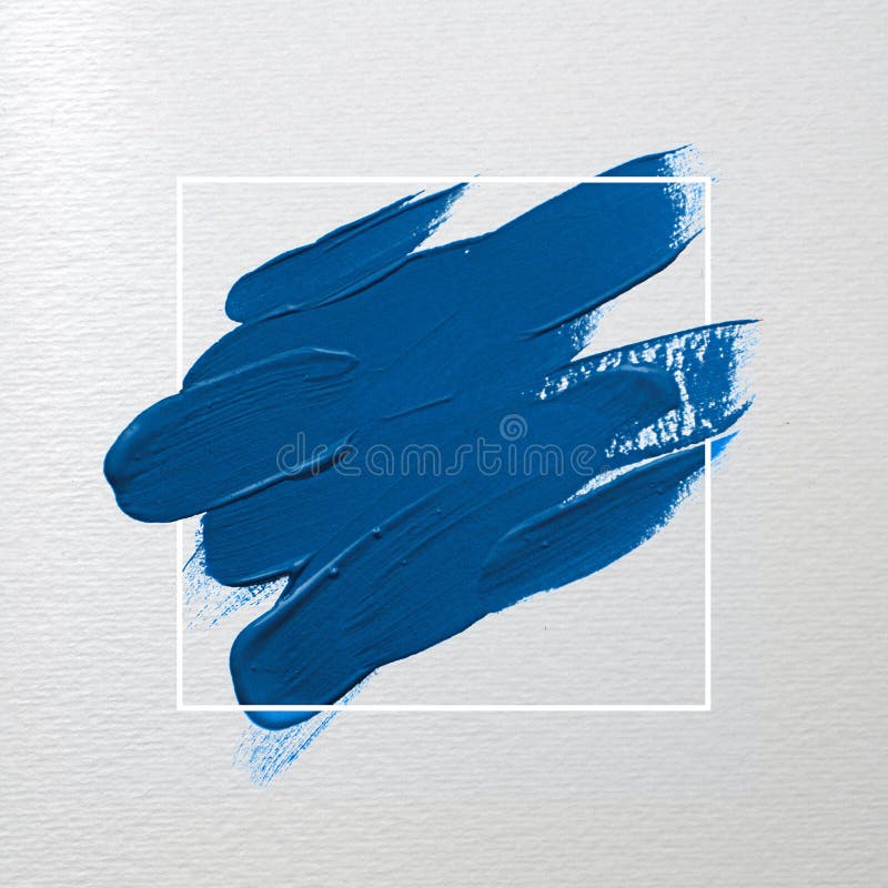 Brush and Paint Texture on Paper Classic Blue. Color of the Year 2020 ...