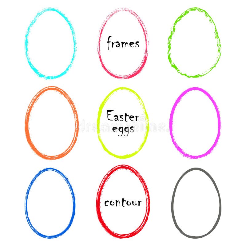 Brush Painted Bright Easter Egg Frames EPS 10 Stock Vector ...