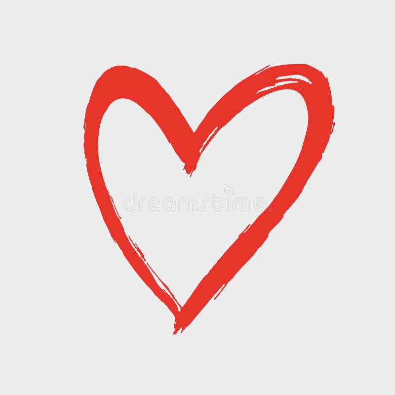 Brush Painted Vector Heart. Stock Vector - Illustration of liquid ...