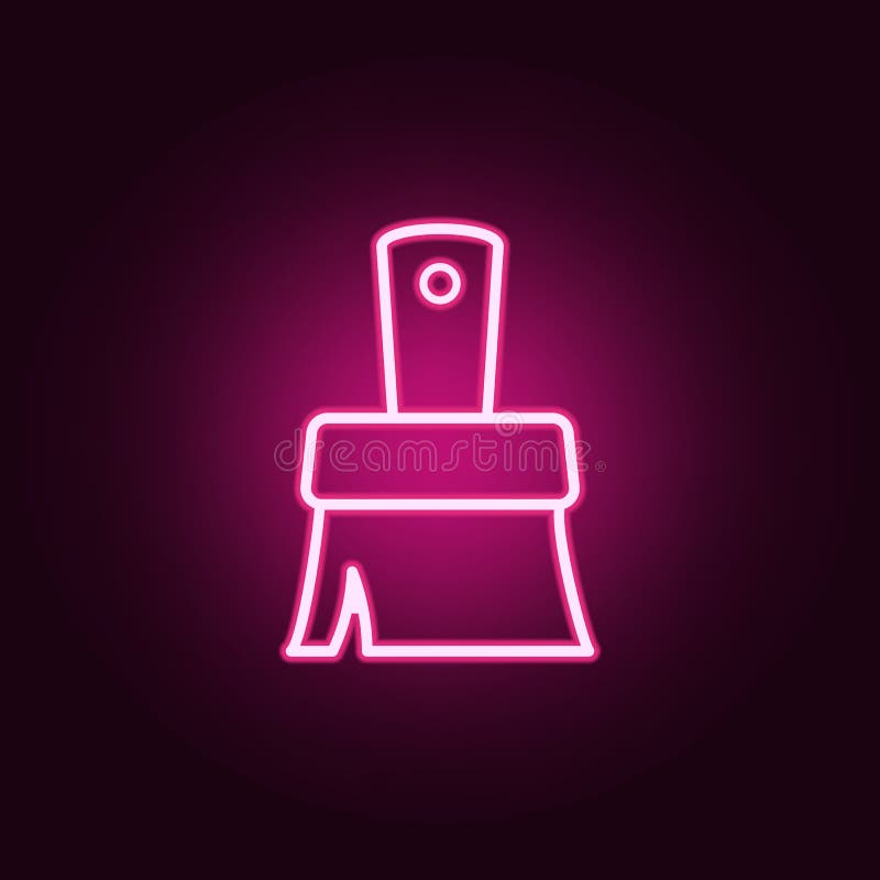 Brush for Painting Icon. Elements of Web in Neon Style Icons Stock ...
