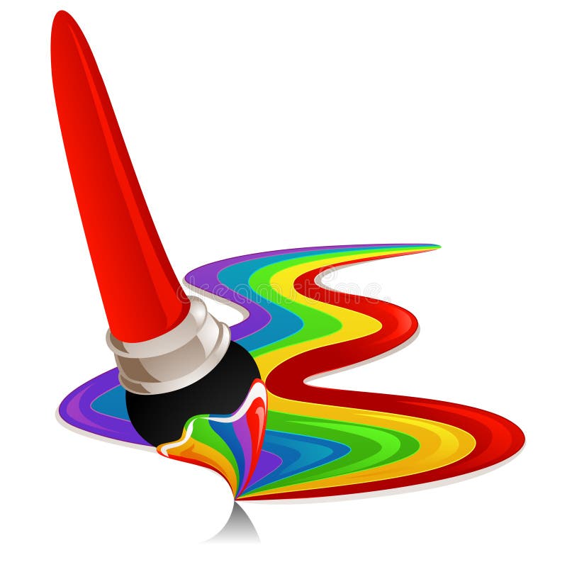 Vector Brush Painting Rainbow Stock Vector - Illustration of brush ...