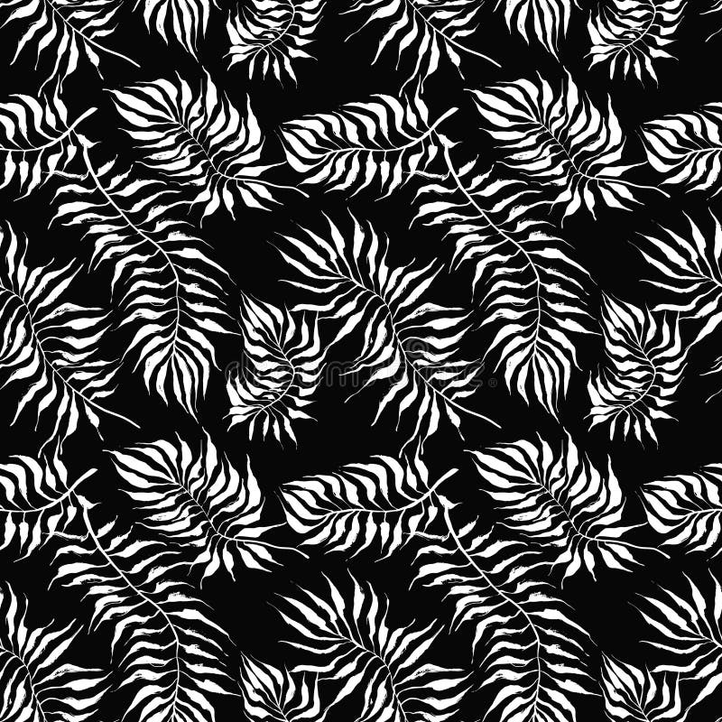 Brush Palm Leaves and Branches Seamless Pattern Stock Vector ... Brush Palm Leaves and Branches Seamless Pattern Stock Vector ...