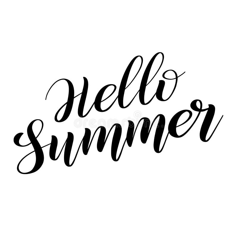 Hello Summer. Black Cursive. Stock Vector - Illustration of cursive ...