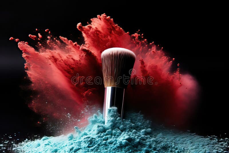 Brush and a Powder Spread Out Stock Illustration - Illustration of ...