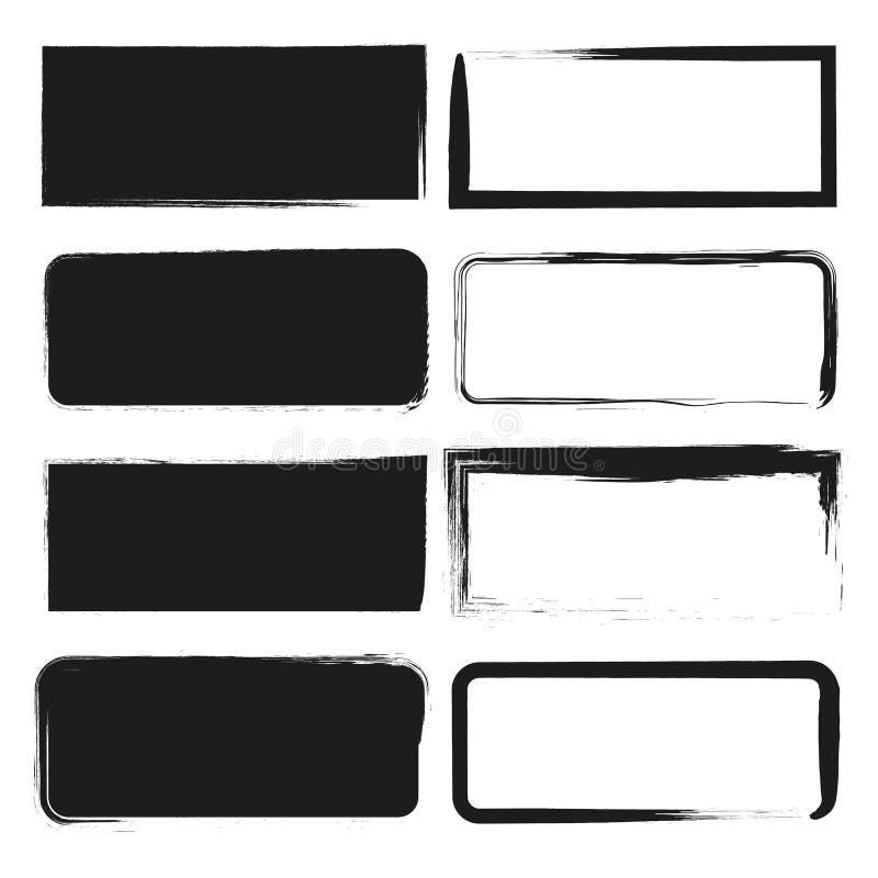 Brush Rectangles. Edge Frame. Decorative Border. Vector Illustration ...