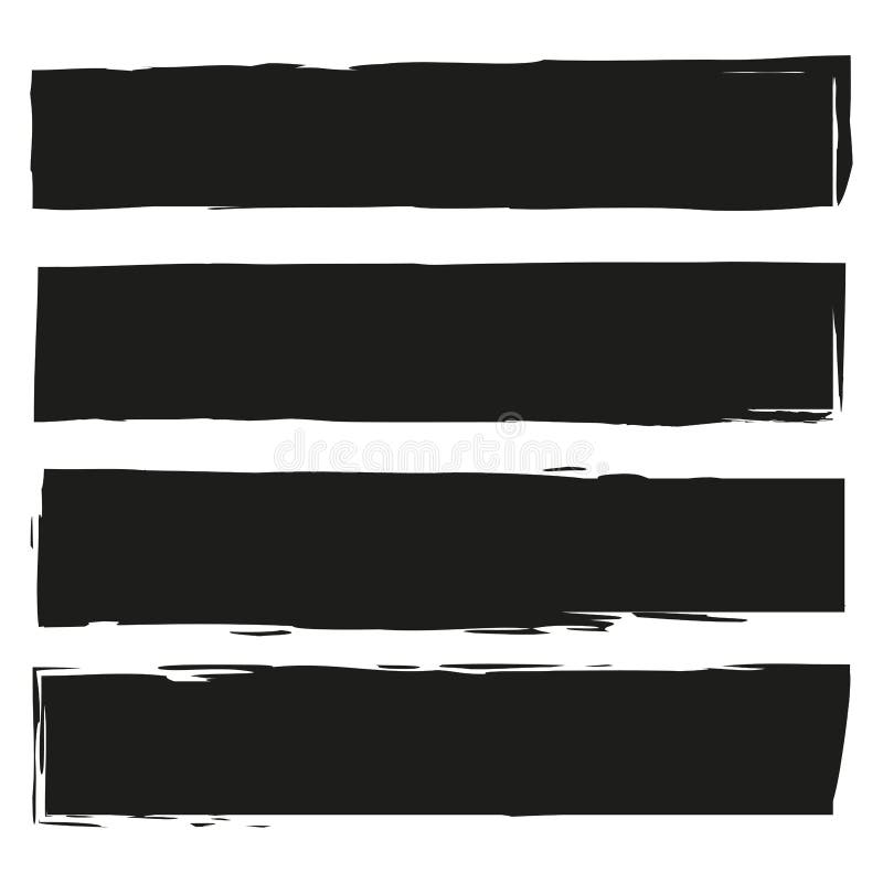 Brush Rectangles Frames. Ink Paint Brush Stain. Vector Illustration ...