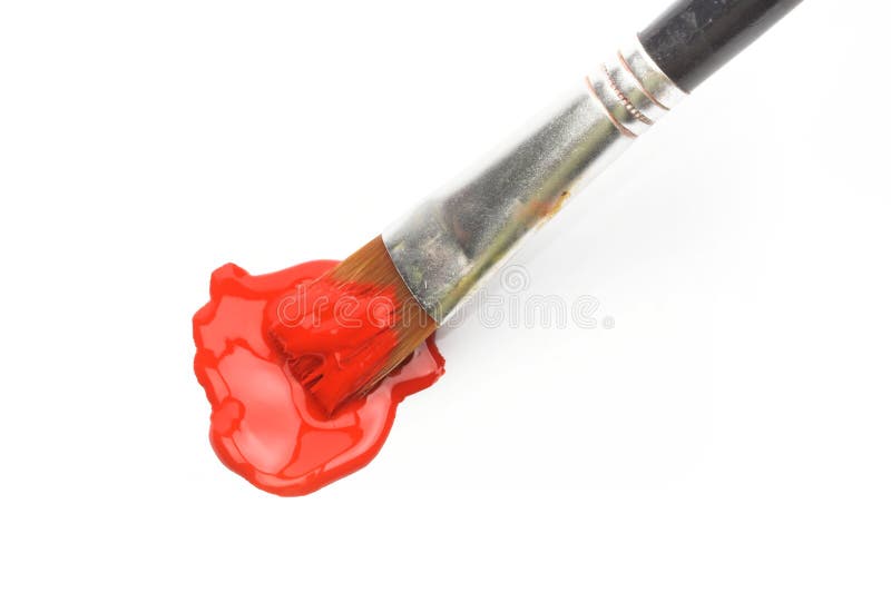 Brush and red color stock image. Image of watercolor, splatter - 9507291