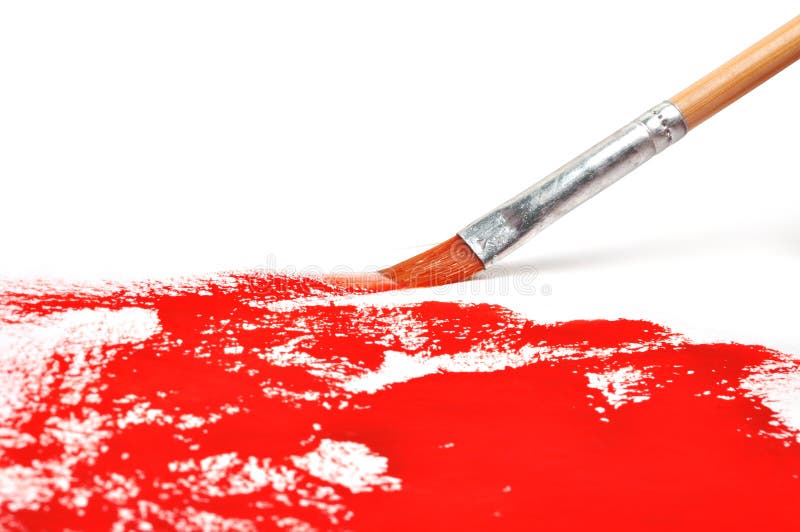 Red Paint stock image. Image of field, splash, paint, bristles - 465641