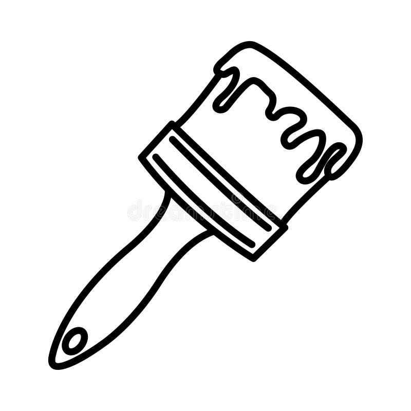 Brush, Roll Brush, Paint Brush, Roll and Paint Color Brush Icon Stock ...