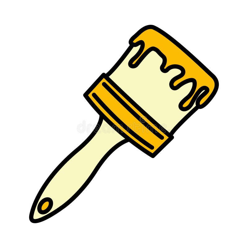 Brush, Roll Brush, Paint Brush, Roll and Paint Color Brush Icon Stock ...
