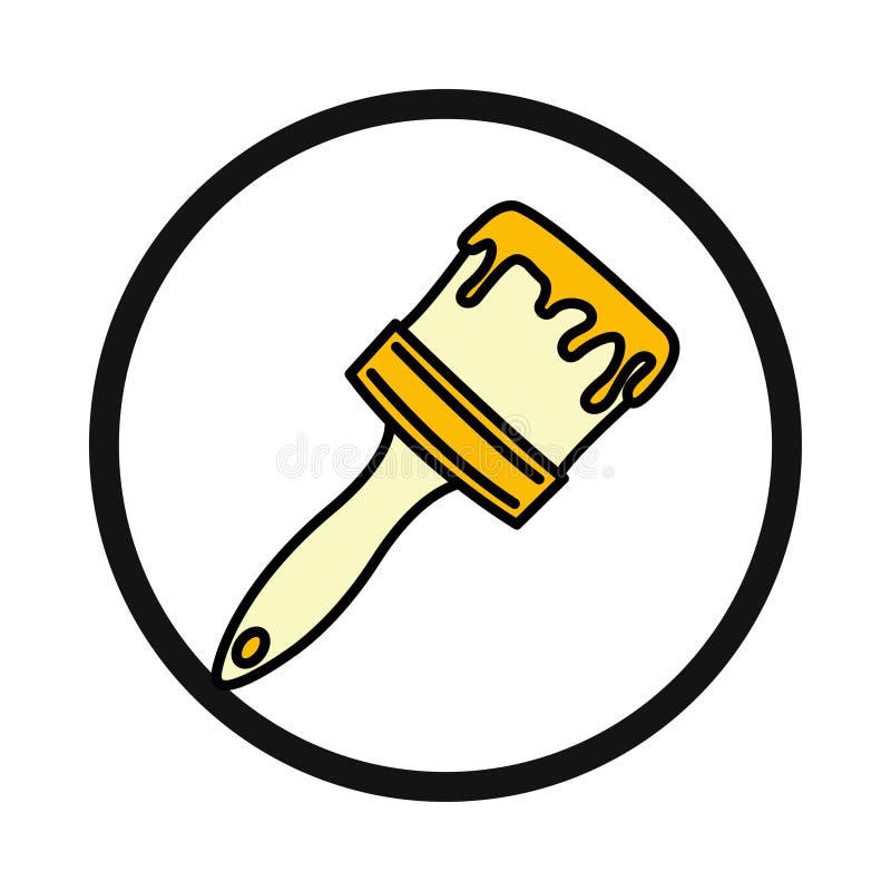 Brush, Roll Brush, Paint Brush, Roll and Paint Color Brush Icon Stock ...