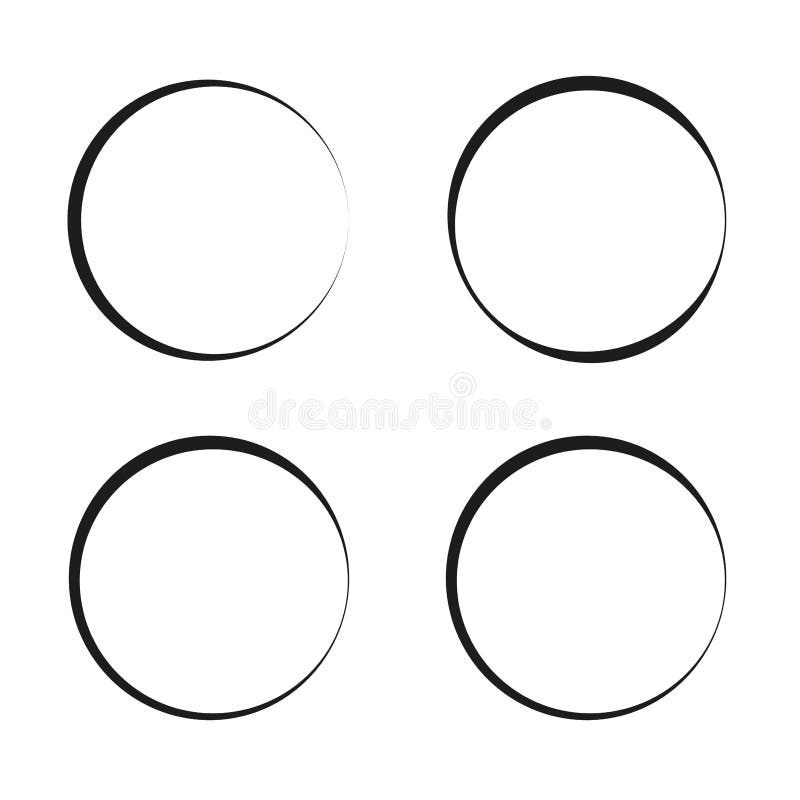 Brush Round Frames in Hand Drawn Style. Edge Frame. Vector Illustration ...