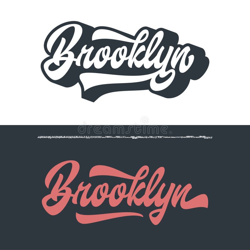 Brush Script Font Original Retro Typeface Vector Stock Vector ...