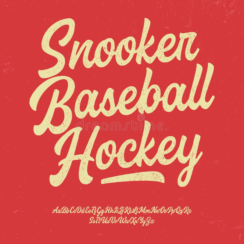 Brush Script Font Original Retro Typeface Vector Stock Vector ...