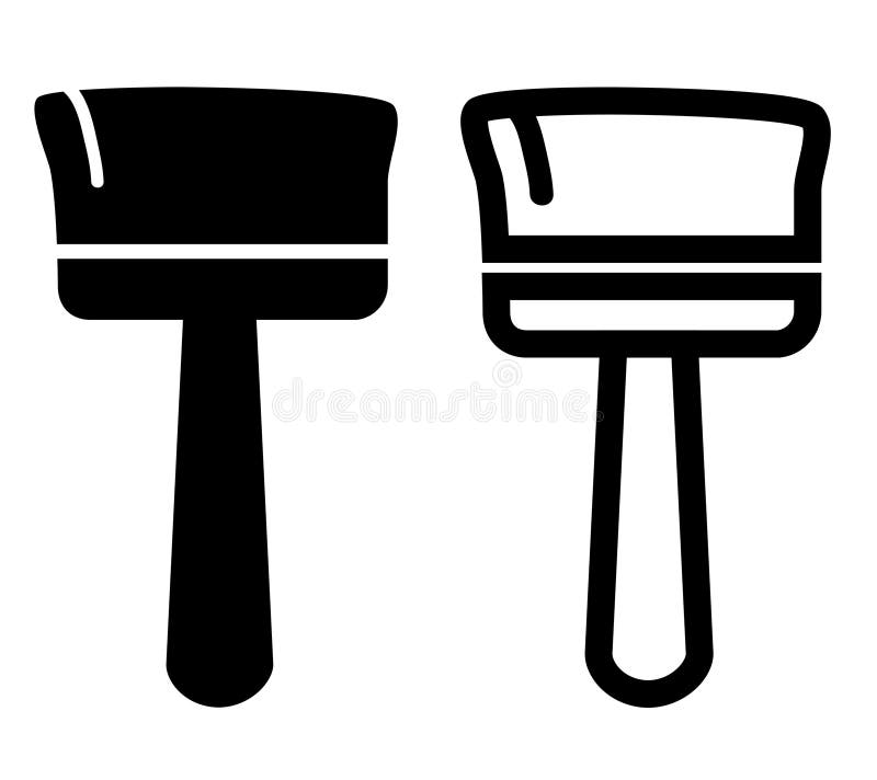 Brush, Simple Set Vector Icon, Silhouette and Outline Stock Vector ...