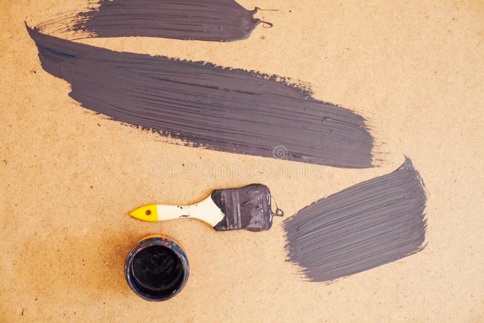 Brush and Smear Paint on a Brown Texture Background Stock Photo - Image ...