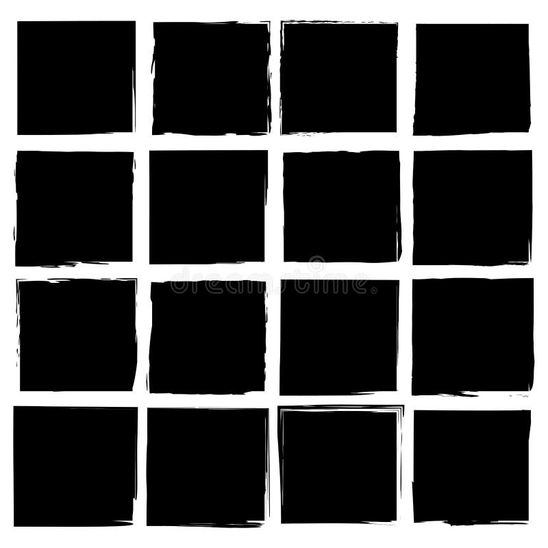 Brush Squares. Square Frame. Modern Design. Ink Paint Brush Stain ...