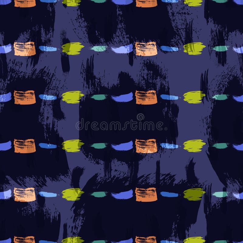 Brush Stroke Artistic Seamless Pattern Stock Vector - Illustration of ...