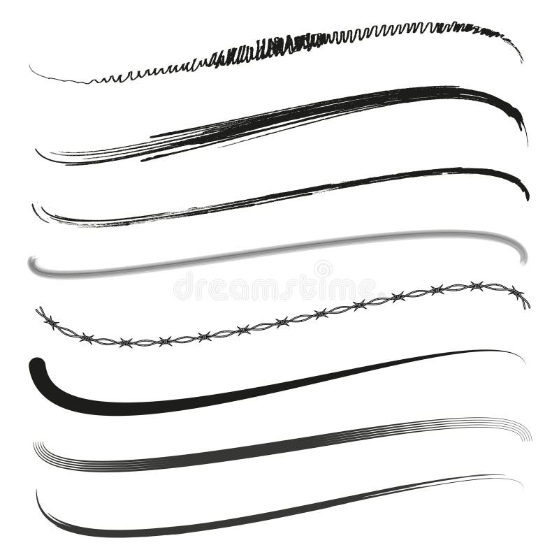 Brush Stroke Collection. Varied Line Styles. Artistic Vector Set Stock ...