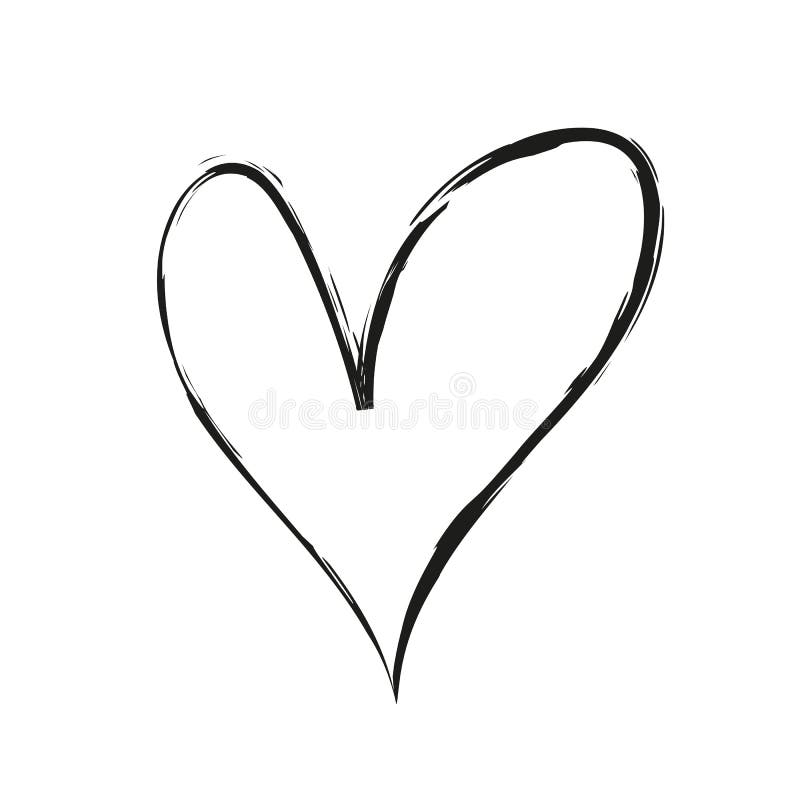 Brush Stroke Cute Funky Heart Vector Stock Vector - Illustration of ...