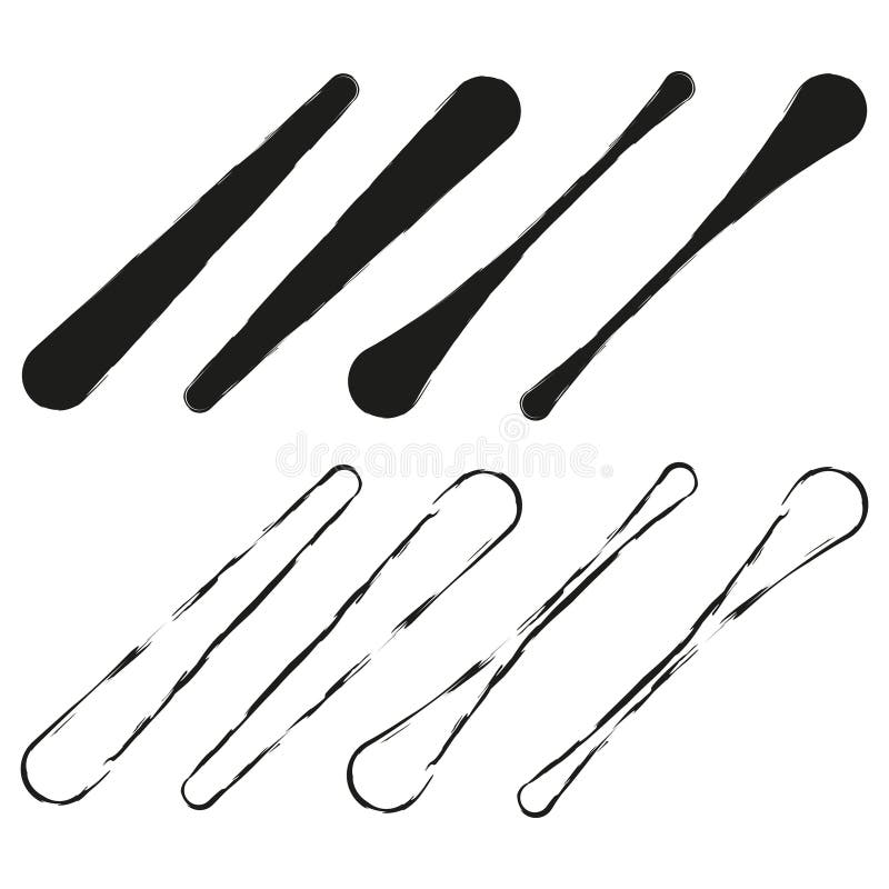 Brush Stroke Figure. Curved Ink Element. Abstract Paint Shape. Vector ...