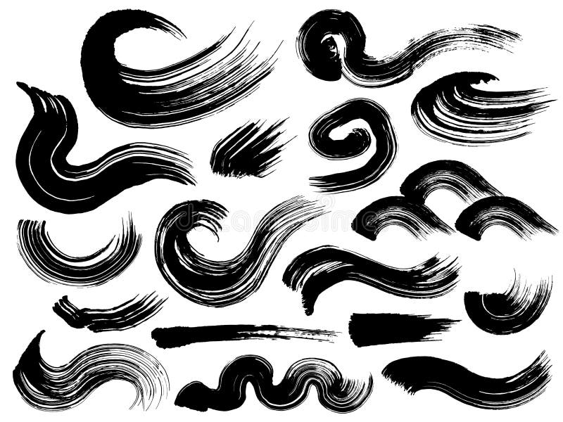 Brush Stroke Illustrations. Hand Drawn Shapes. Stock Vector ...