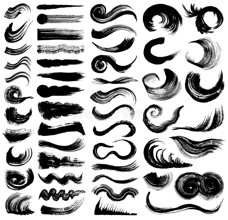 Brush Stroke Illustrations. Hand Drawn Shapes. Stock Vector ...