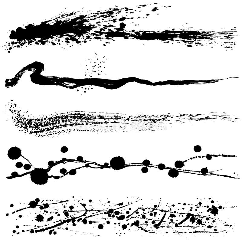 Set of Ink Splashes. Ink Splash Lines. Brush Stroke Illustration Stock ...