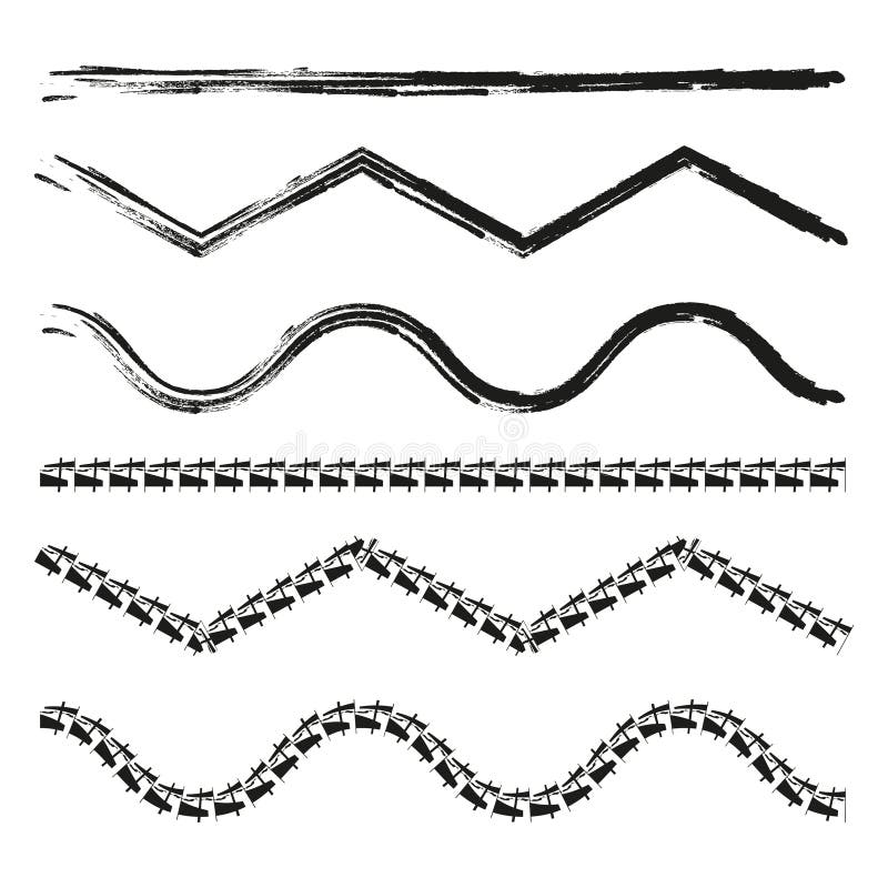 Brush Stroke Lines. Grunge Wave Border. Zigzag Sketch Pattern. Textured ...