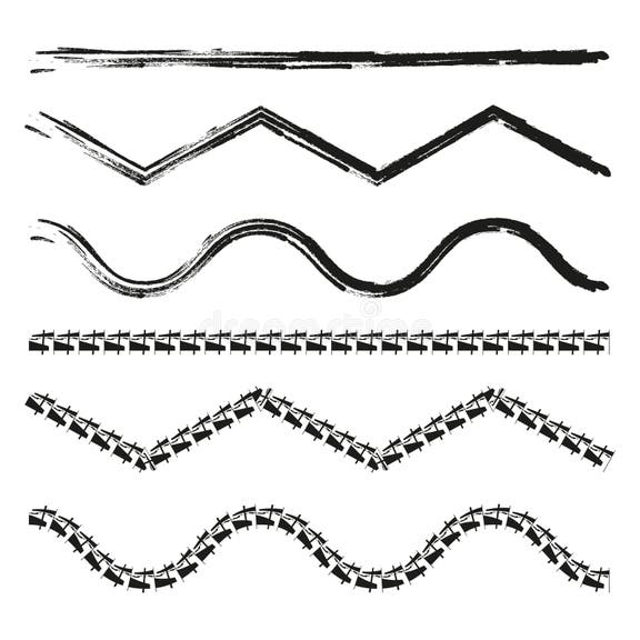 Brush Stroke Lines. Grunge Wave Border. Zigzag Sketch Pattern. Textured ...