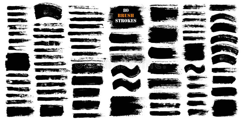 Brush Stroke Paint Boxes Set Stock Vector - Illustration of brush ...