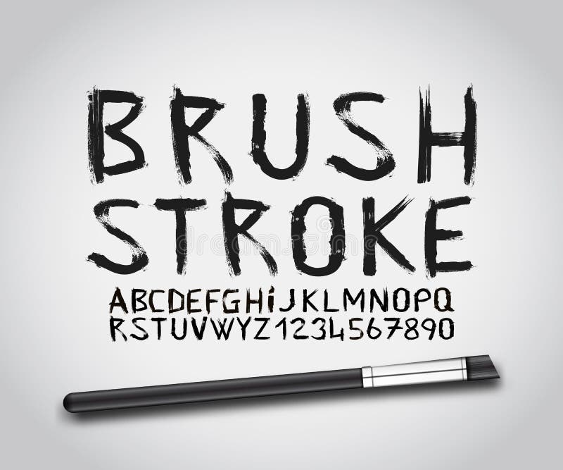 Brush Stroke Paint Font Vector Stock Vector - Illustration of hand ...