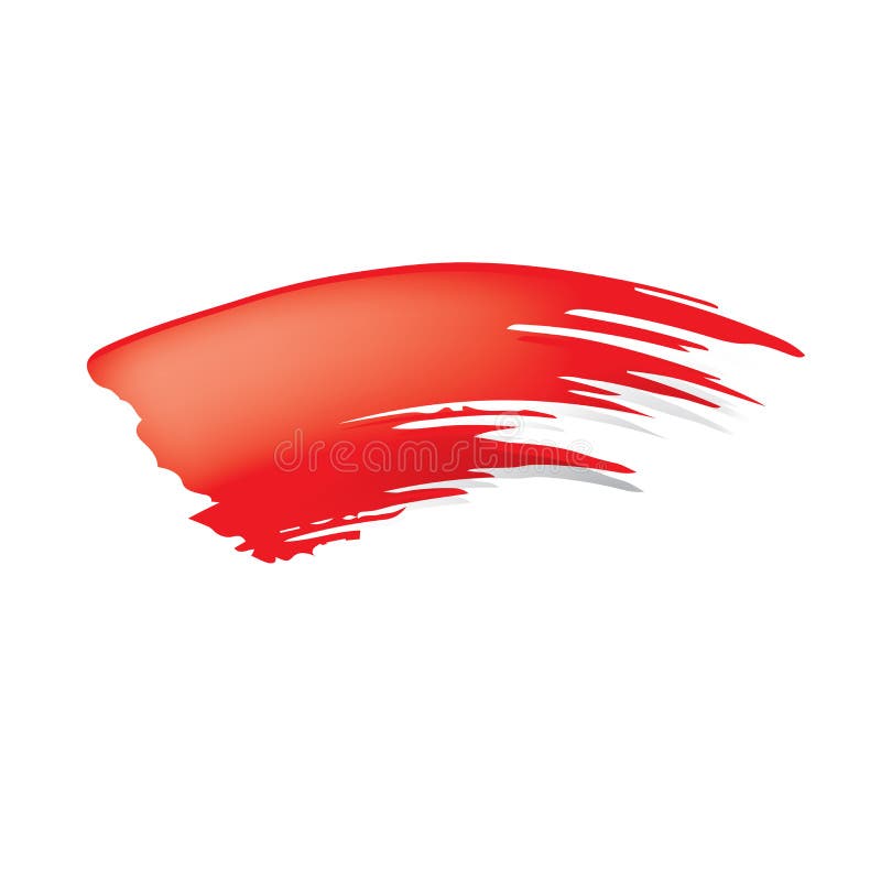 Brush Stroke of Red Paint on White Background. Stock Vector ...
