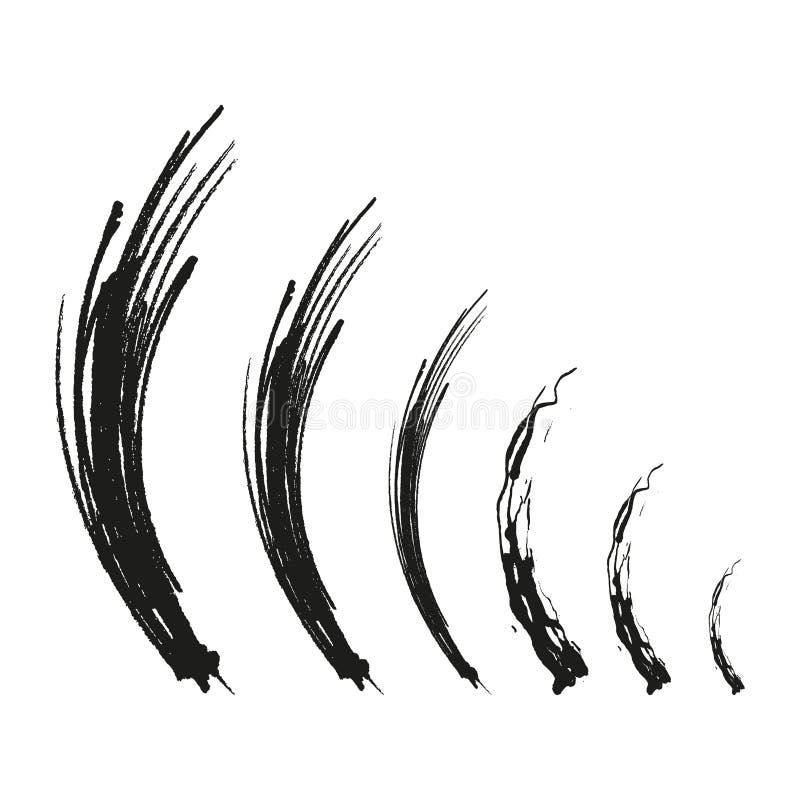 Brush Stroke Shape. Curved Ink Line. Dynamic Texture Splash. Vector ...