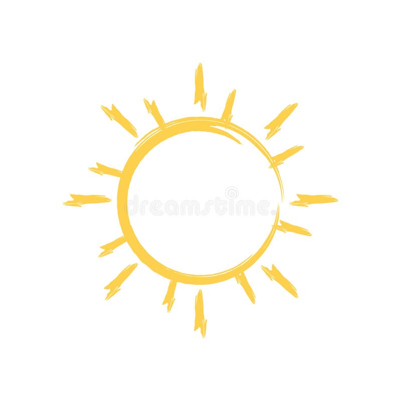 Brush Stroke Sun Geometric Shape Stock Vector - Illustration of yellow ...