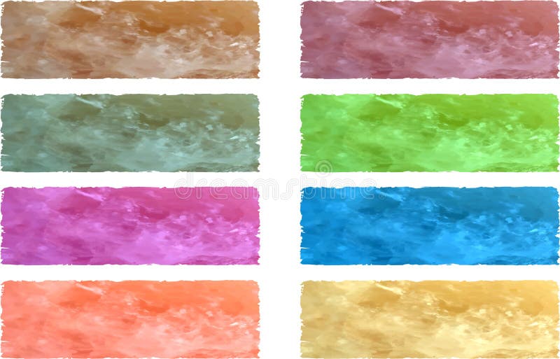 Colorful Crystal Stone Texture Abstract Brush Strokes Set Stock ...