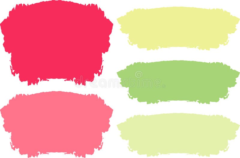 Pink Green Colors Abstract Brush Stroke Text Box Background Banners Set ...
