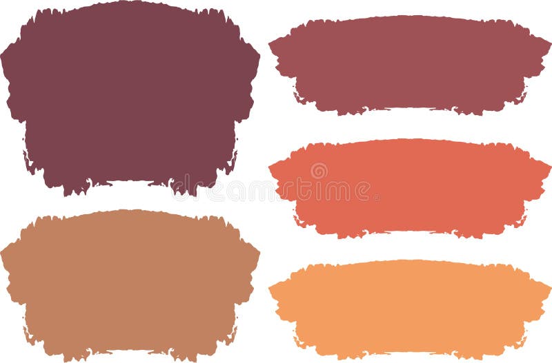 Warm Colors Abstract Brush Stroke Text Box Background Banners Set Stock ...