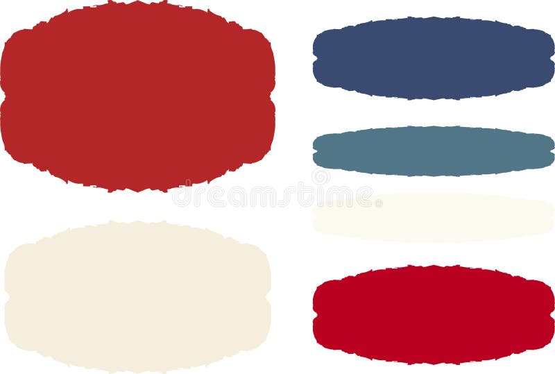 Retro Style Palette Abstract Text Box Brush Strokes Banners Set Stock ...