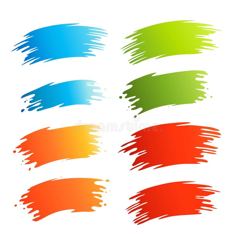 Brush Strokes of Different Colors. Vector Isolated Stock Vector ...