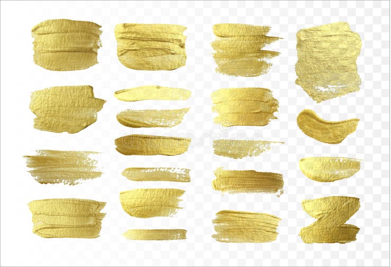 Brush Strokes Gold Effect Isolated. Abstract Gold Glitter Texture Stock ...