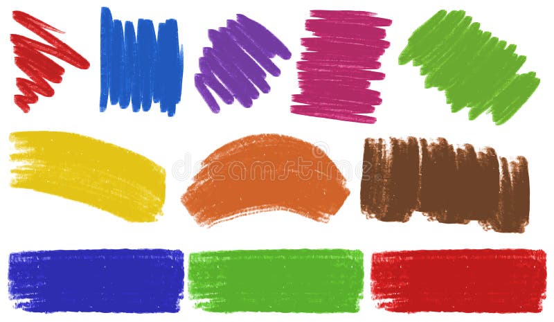 Brush Strokes in Different Colors Stock Vector - Illustration of brush ...
