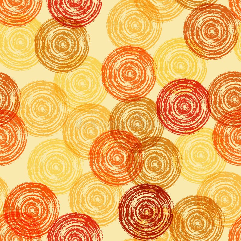 Brush Strokes Orange Shades Circles Seamless Pattern for Backgrounds ...