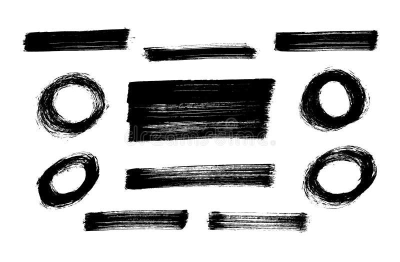 Brush Strokes Set Hand Drawn Scribble Abstract Vector Illustration ...